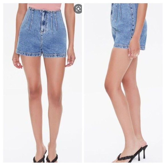 Forever 21 | Shorts | Nwt F2 Acid Wash High Rise Denim Shorts 24 | Poshmark
